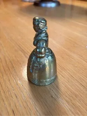 Accents | Antique Brass Elizabethan Fancy Lady Bell With Boot Clapper ...